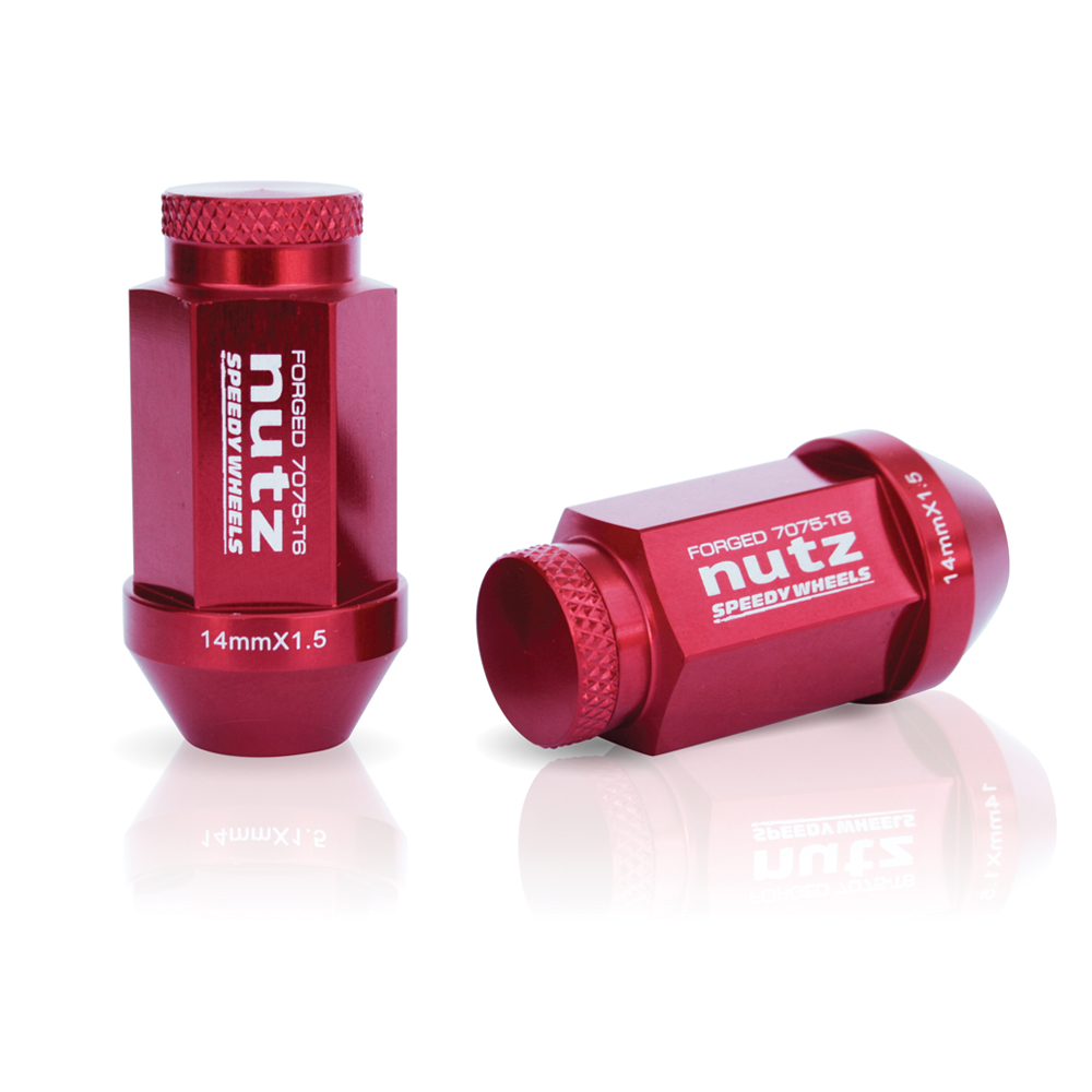Closed Aluminium Tapered Nut – Red – Speedy Wheels